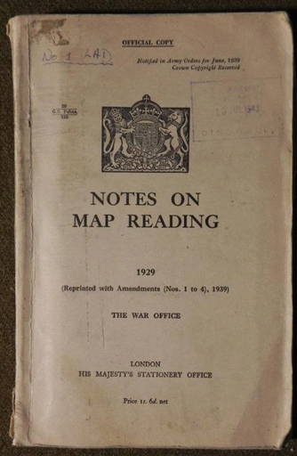 Large British Military 1929 Manual Map Re