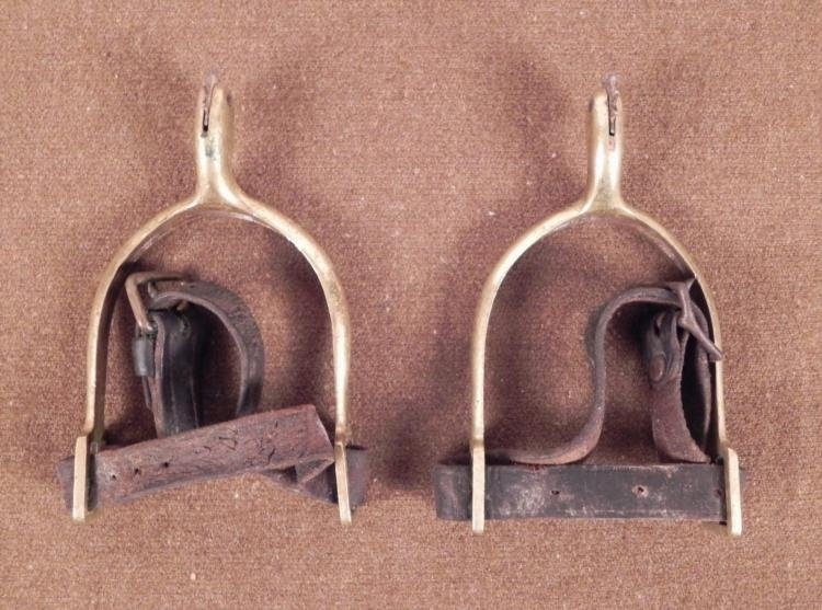 PAIR WWI CAVALRY BRASS SPURS-MARKED 1903 R.I.A.