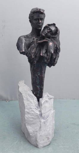 Marga Man & Woman Bronze Sculpture Paor Spain