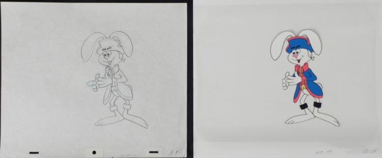 Original Rabbit Trix Animation Cel Disguise Drawing Art
