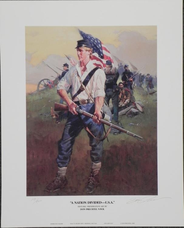 A Nation Divided USA Don Prechtel Civil War Art Print