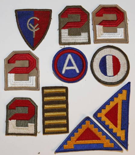 10 Wwii Patches Incl 7th Army 2nd Army 38th Div Ghq Res