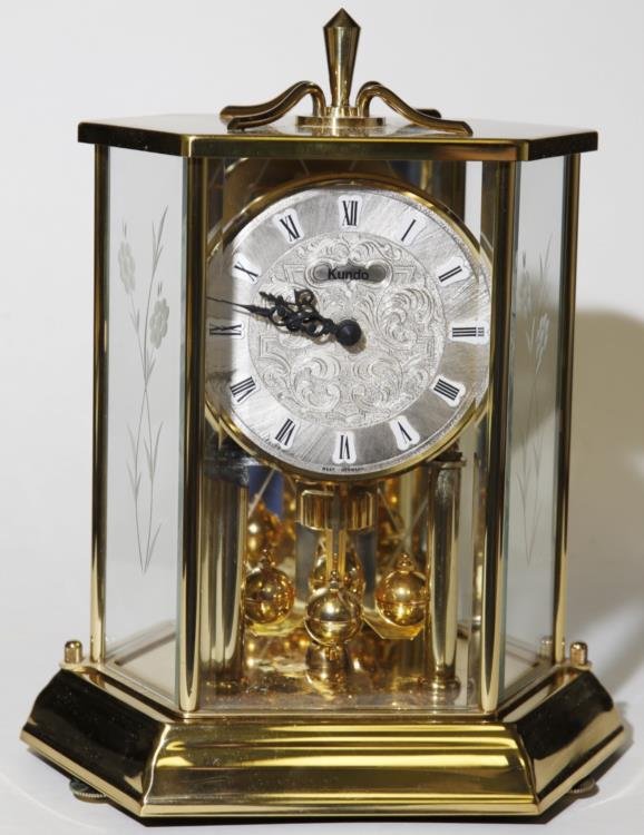 Vintage Kundo German Pendulum Mantle Clock Runs