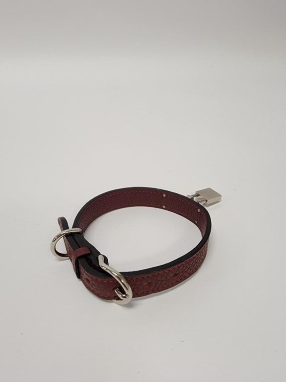 Hermes "kelly" Rouge Leather Dog Collar Auction
