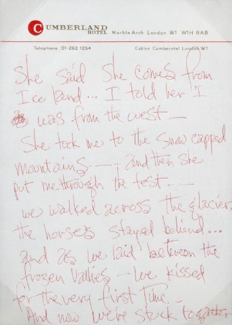 JIMI HENDRIX HANDWRITTEN POEM