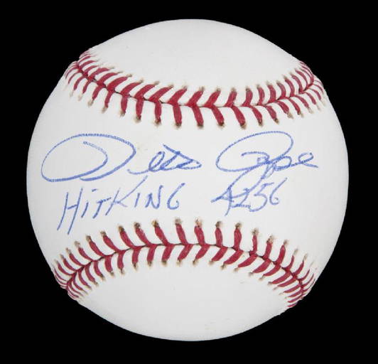 Hugh Hefner Pete Rose Signed Baseball