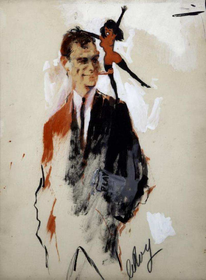 HUGH HEFNER LeROY NEIMAN PORTRAIT