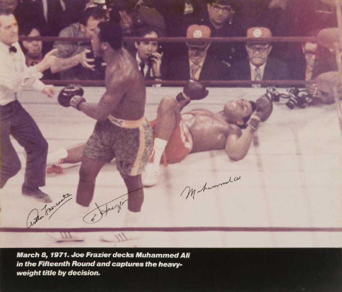 Muhammad Ali, Joe Frazier, Arthur Mercante Signed