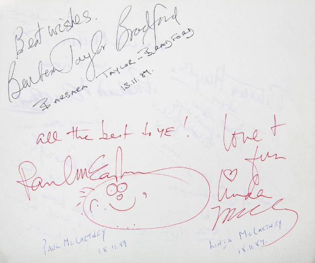 Paul And Linda Mccartney Signed Autograph Page