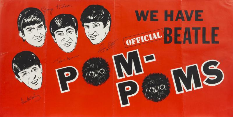 THE BEATLES 1964 POM-POMS POSTER - Apr 10, 2020 | Julien's Auctions in NY
