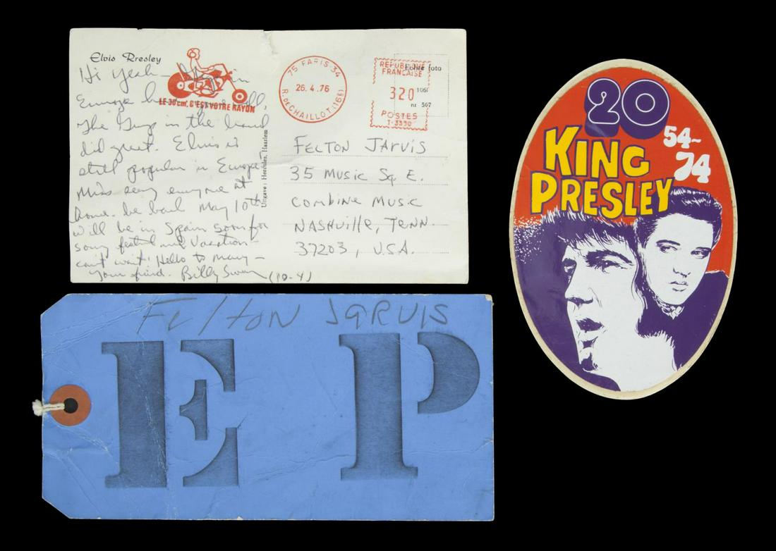 Elvis Presley Ephemera From The Collection Of Felton