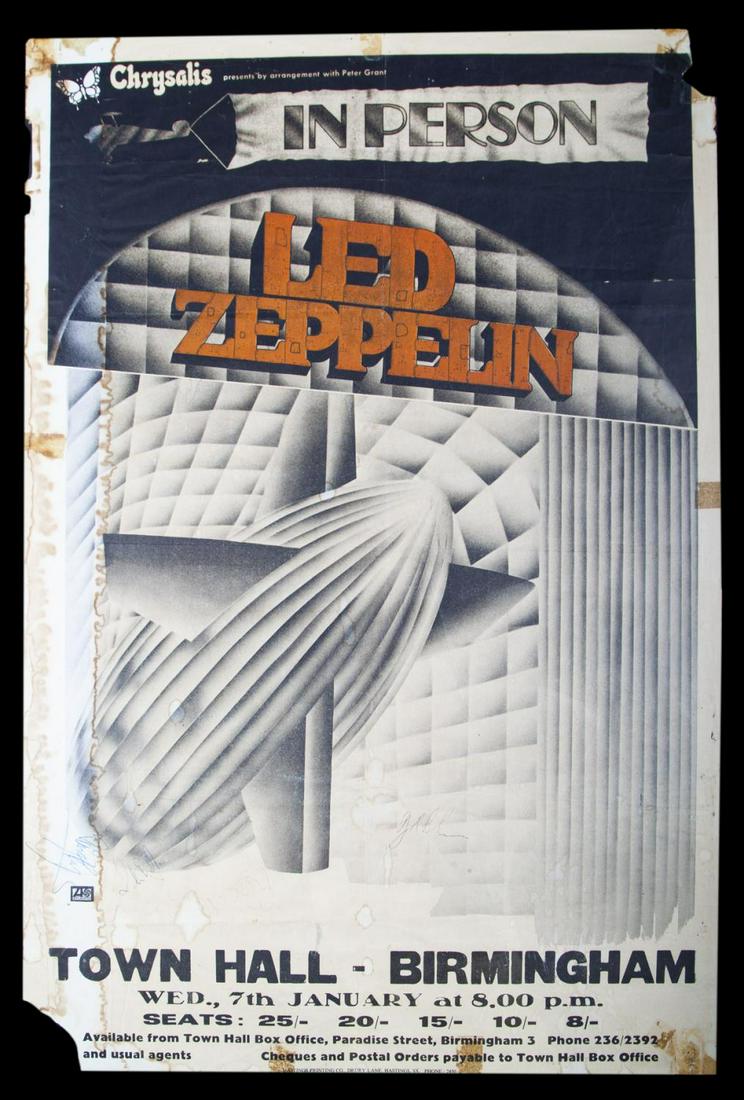 LED ZEPPELIN SIGNED POSTER FROM 1970 - Dec 02, 2020 | Julien's Auctions ...