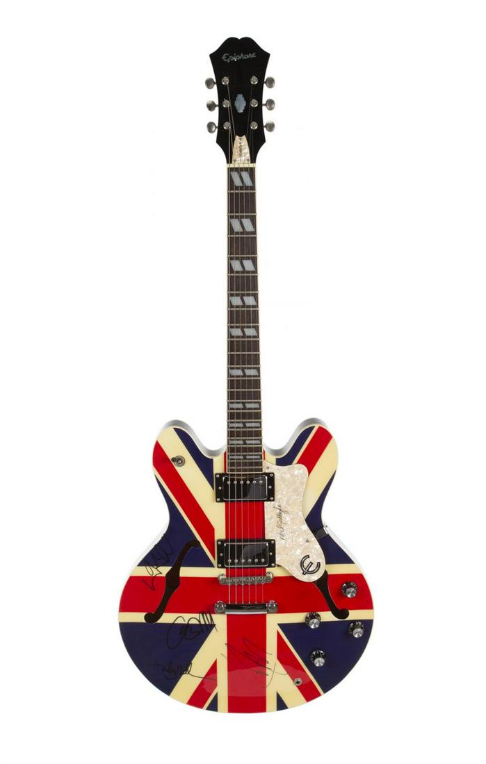 Oasis Signed Guitar With Photographs