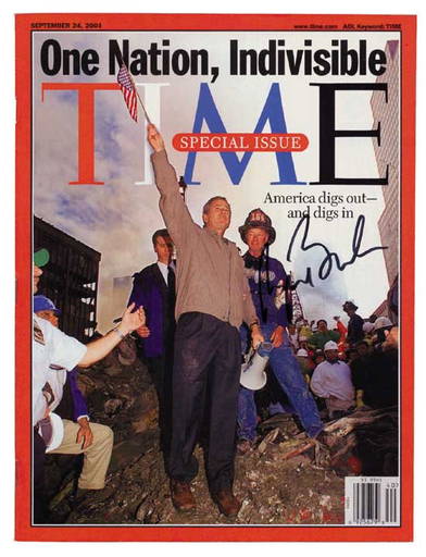 George W. Bush Signed 9 11 Time Magazine