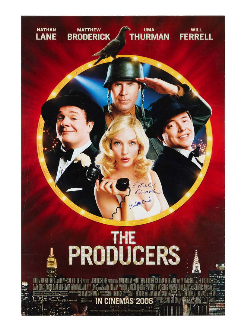 The Producers | Mel Brooks And Matthew Broderick Signed Movie Poster ...