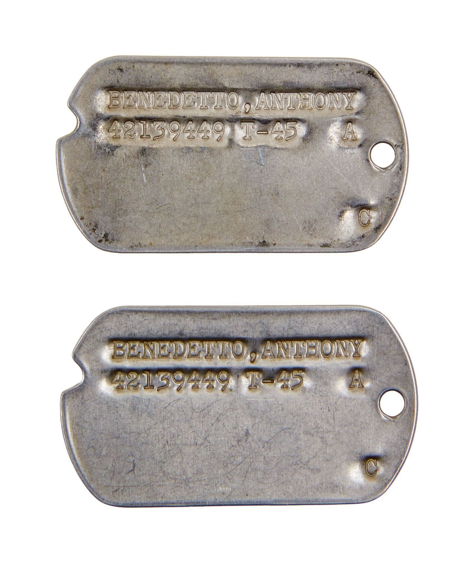 Tony Bennett | Army Dog Tags, Photo, And Letters Auction