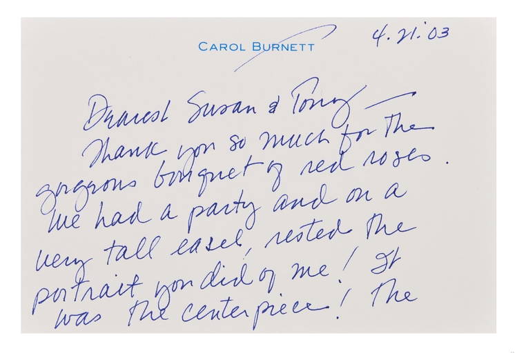 Tony Bennett | Carol Burnett 2000s Handwritten Notes