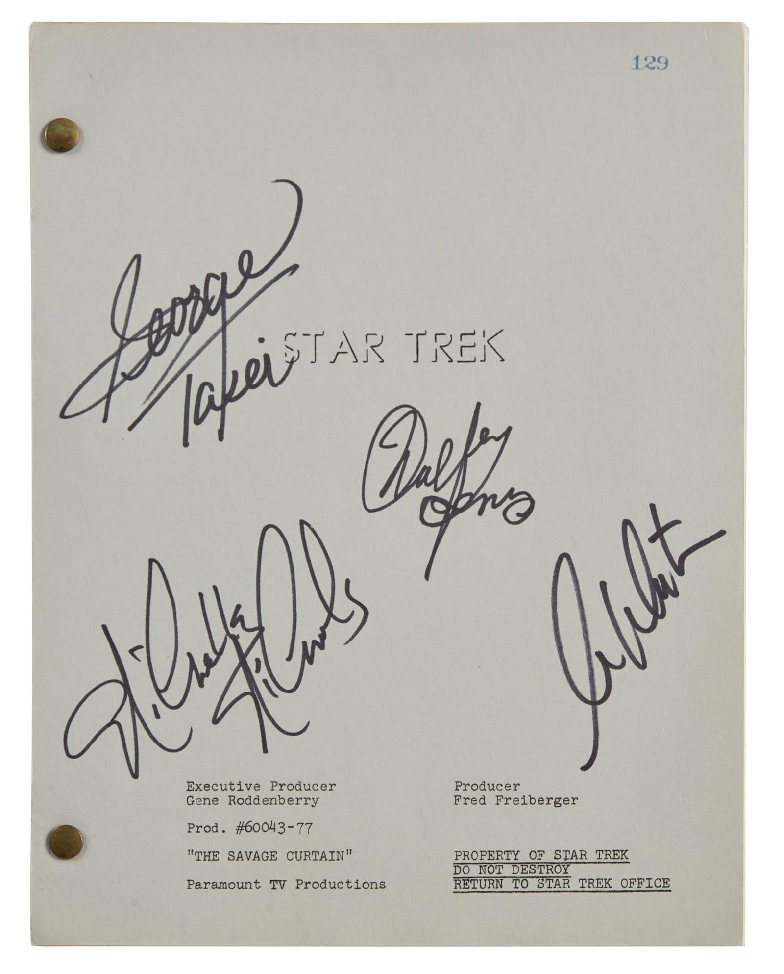 Star Trek: The Original Series | "the Savage Curtain" Multi-signed ...