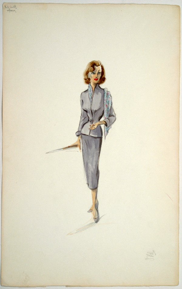 Edith Head Corinne Calvet Costume Sketch - Apr 04, 2004 | Julien's ...