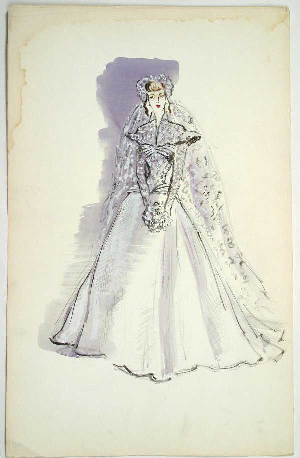 Edith Head Costume Design Sketch
