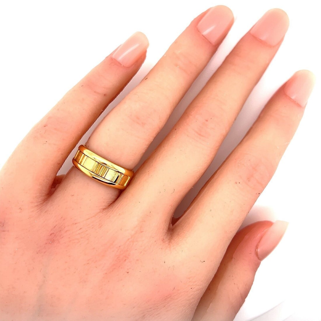Tiffany & Co. Atlas Roman Numeral Band Ring 18k Yellow Gold Size 5 Auction