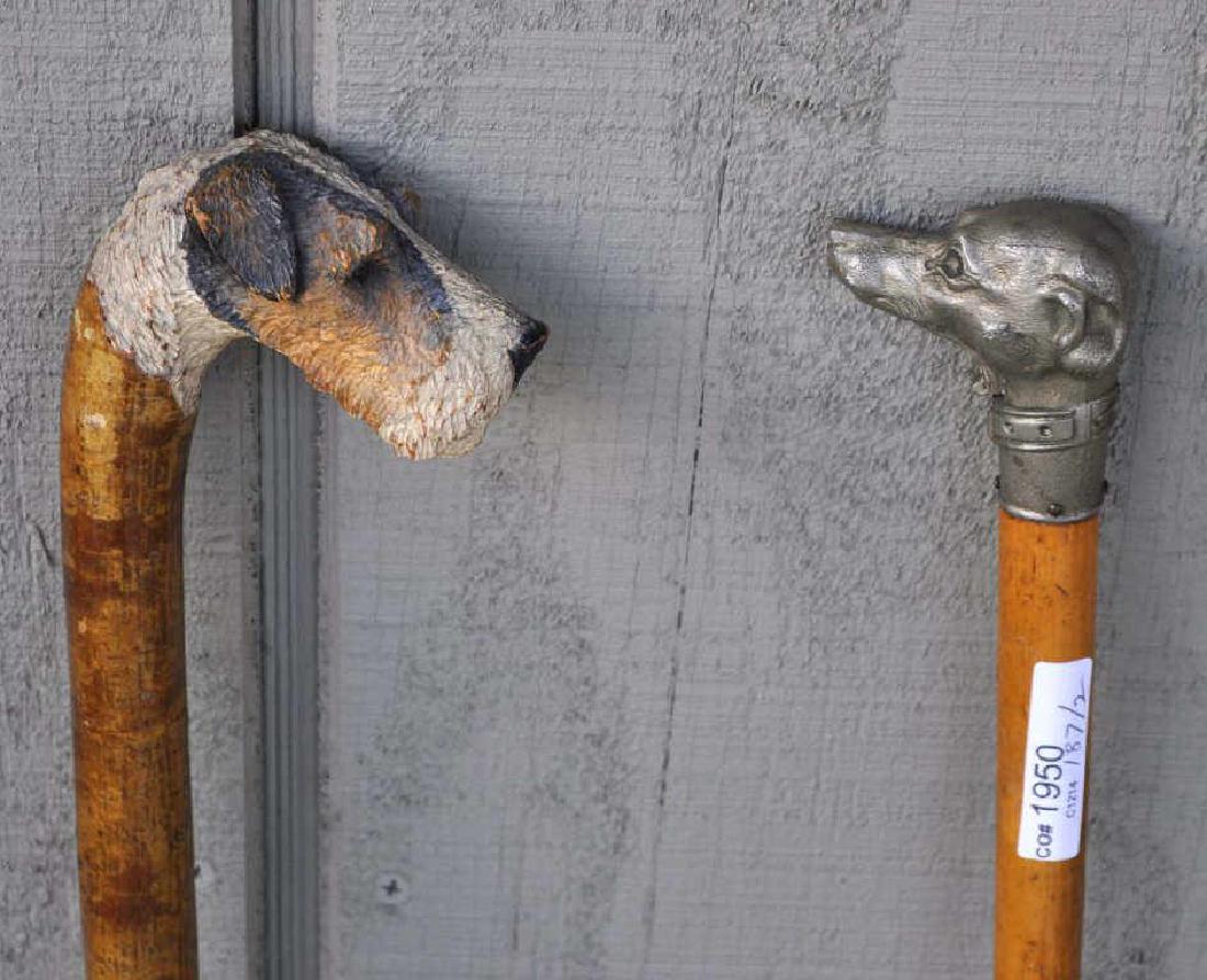 Two Dogs Head Form Canes