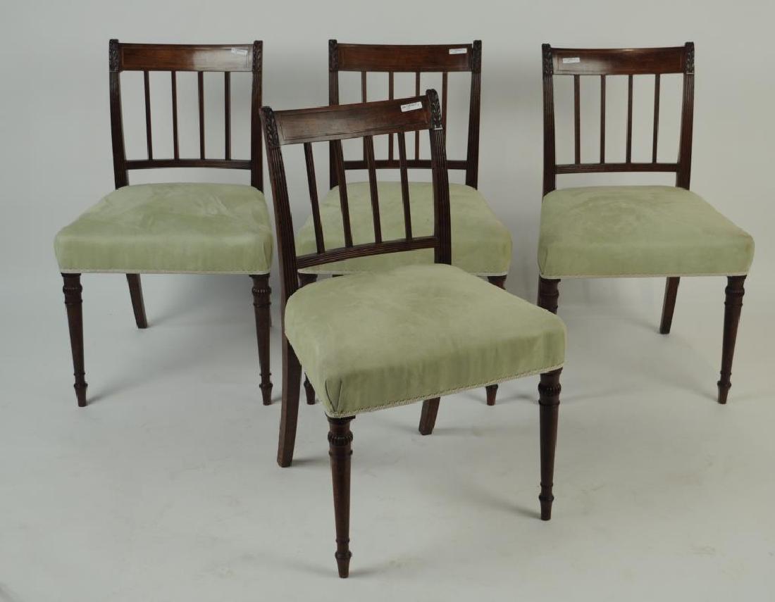 Set Four English Sheraton Side Chairs