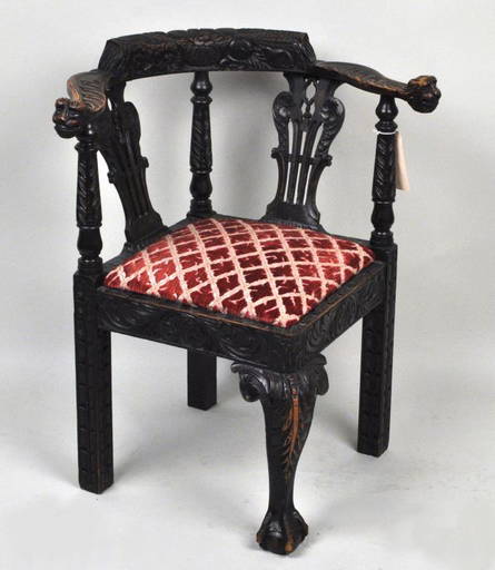 English Carved Oak Roundabout Chair