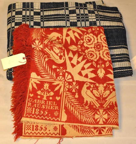 19th C. Coverlets, 1 Signed Gabriel Rauscher
