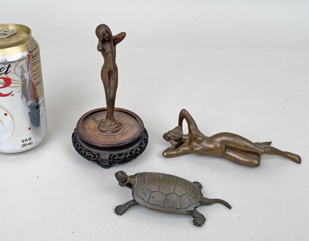 Three Small Antique Bronze Figures