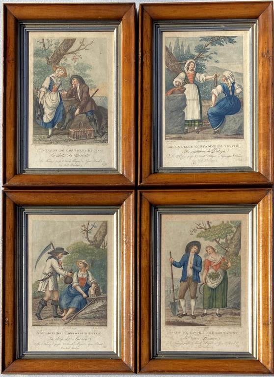 Set Four Finely Framed 18th Century Italian Prints