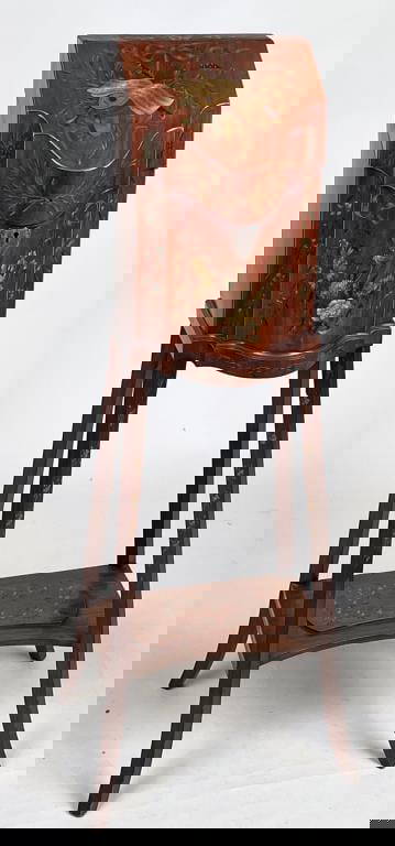 Paint Decorated George Iii Letter Box/stand Auction