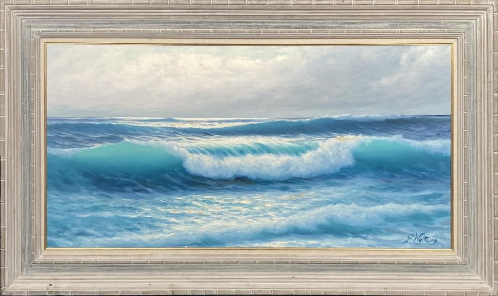 Welters, Large O/c Seascape "crashing Waves" Auction