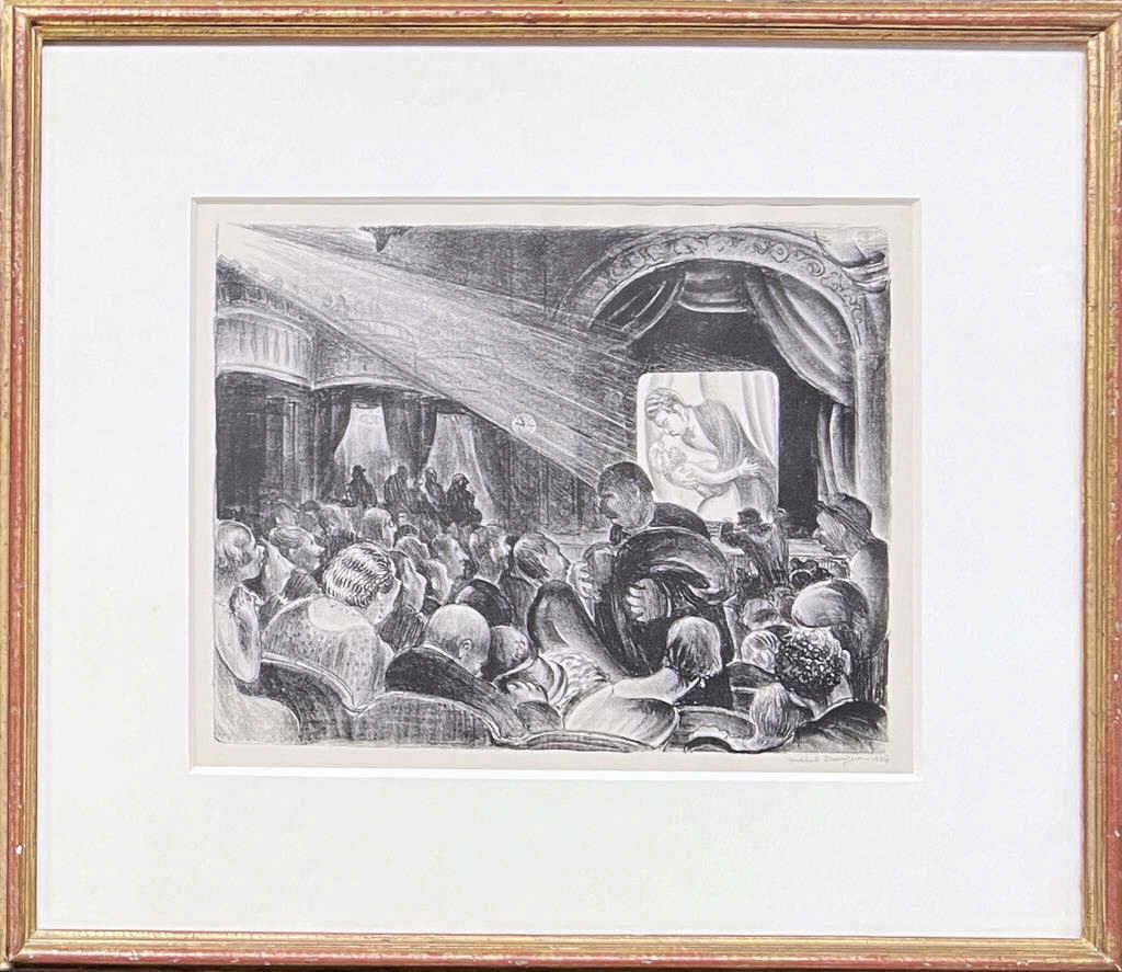 Dwight, Lithograph "the Clinch Movie Theatre" 1928 Auction