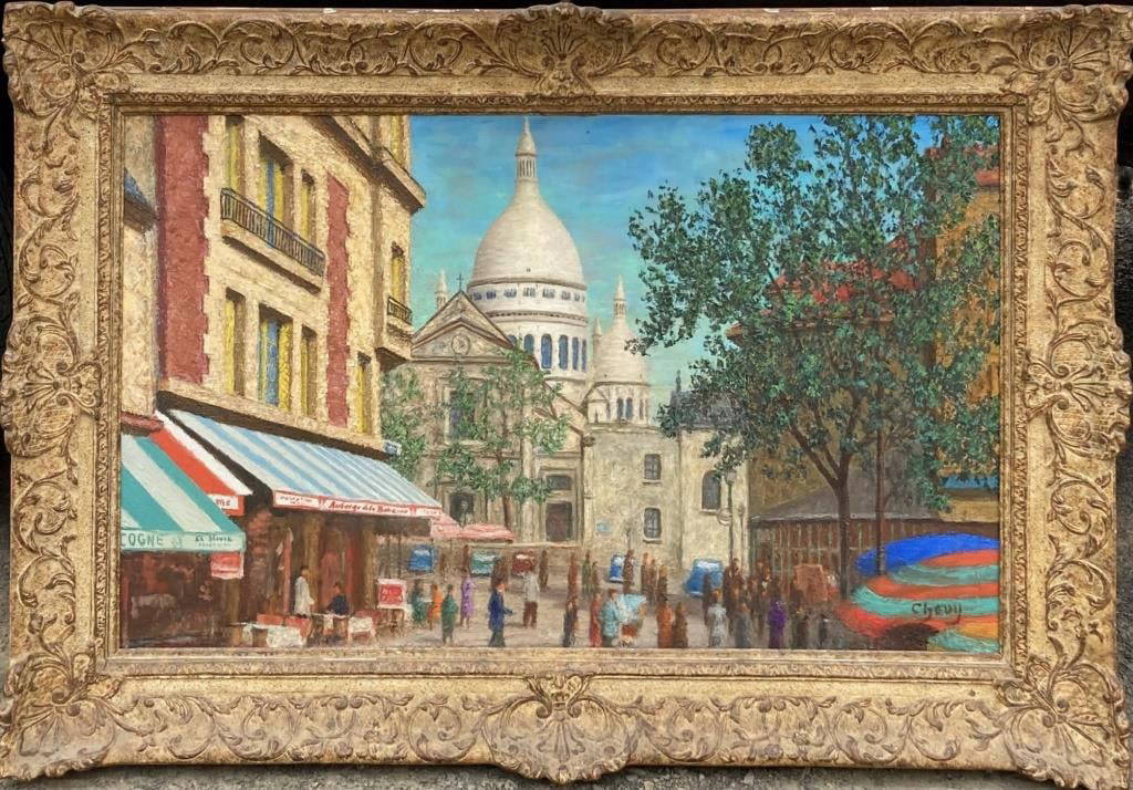 Chevalier O/c Impressionist Paris Scene Auction