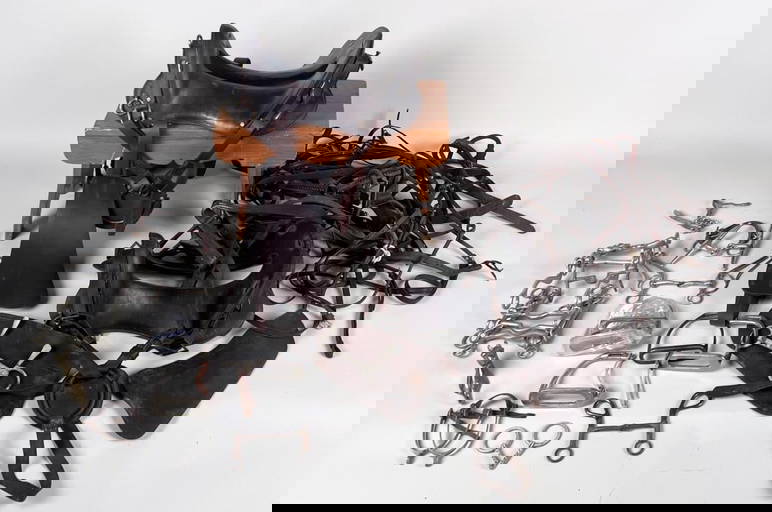 Two Vintage Us Cavalry Saddles, Tack Accessories