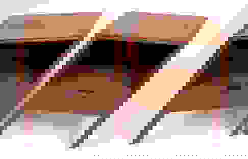 Pair John Stuart Janus Mcm Walnut Night Stands Auction