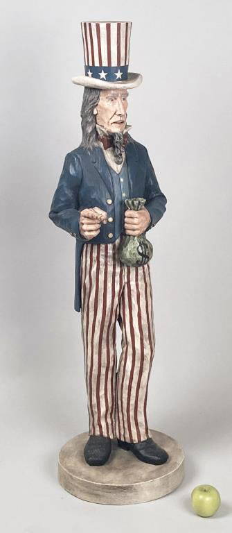 Folk Art Carved & Painted "uncle Sam" Figure Auction