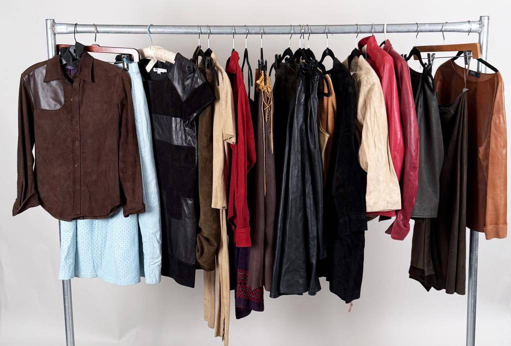 Nineteen Leather Women's Clothing Items Auction
