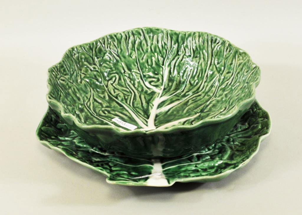 Two Portuguese Cabbage Ware Items