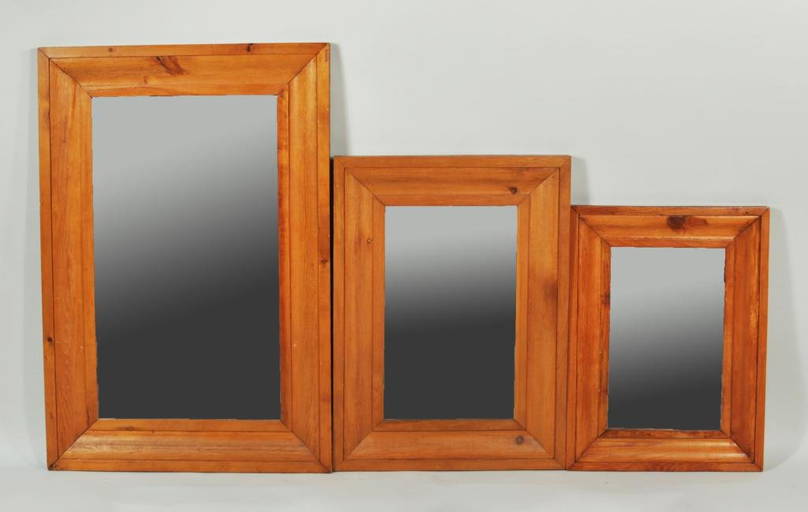 Three Graduated Pine Ogee Mirrors