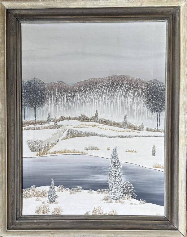 Erika, O/c Winter Alpine Scene Auction