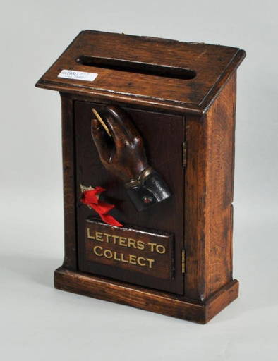 English Victorian Oak Hand Carved Post Box