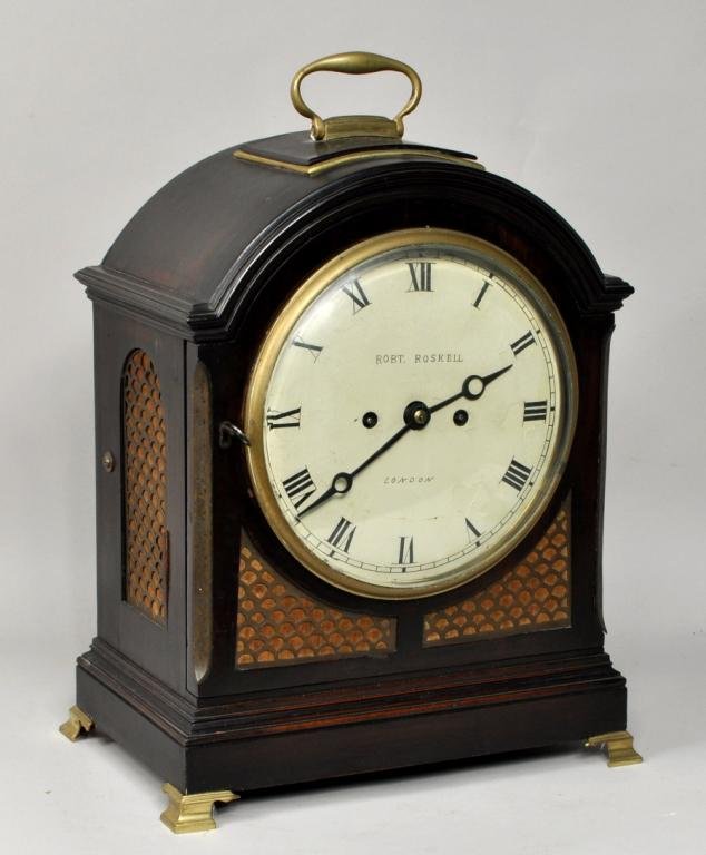 Geo III Mahogany Bracket Clock, Robert Roskell