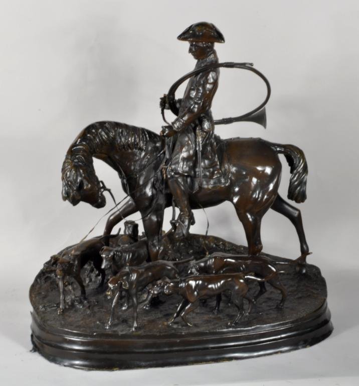 P.J. Mene Bronze of Hunt and Hounds