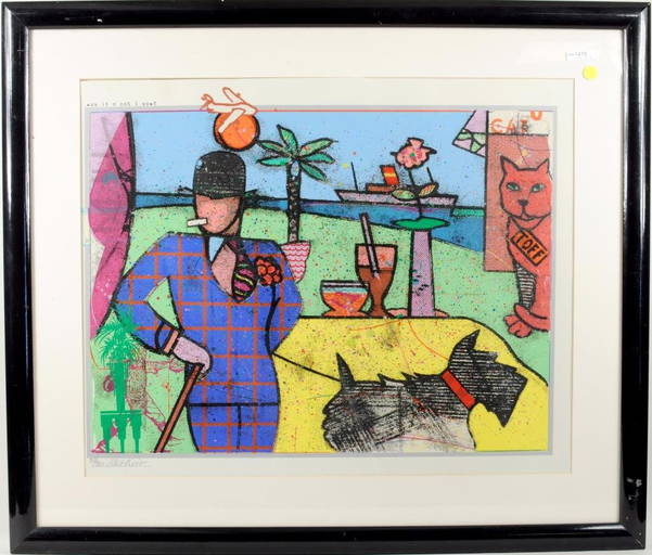 Richard Merkin "was It A Cat I Saw?" Lithograph