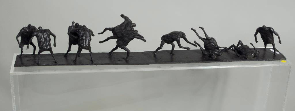 Modernist Bronze Sculpture "the Judo Throw"