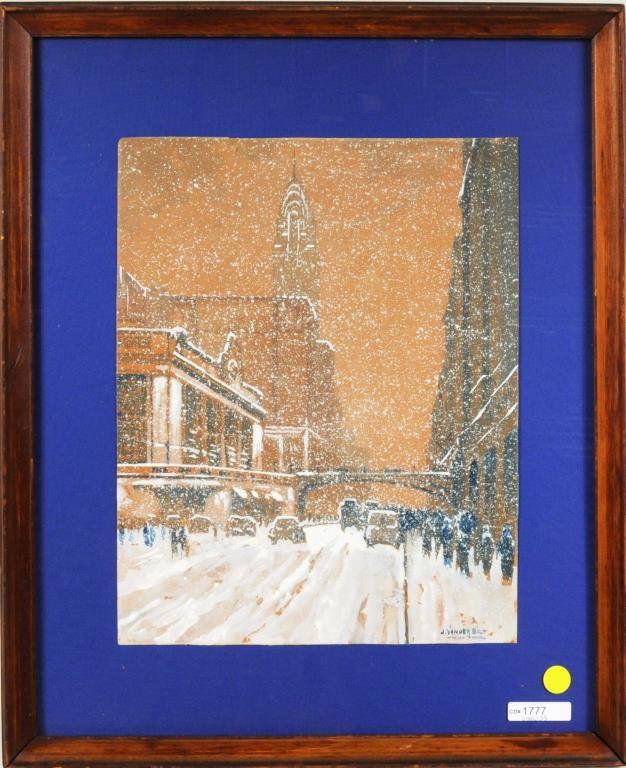 Jacob Vanderbilt "New York City View" Gouache/P - Dec 04, 2016 ...