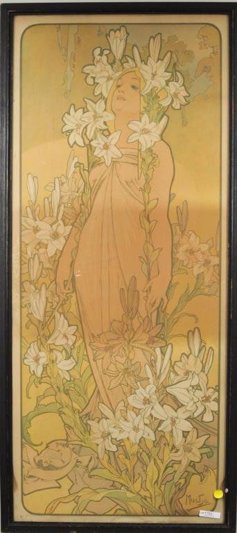 Alphonse Mucha "The Lily" (Les Lys Serie Fleurs) Litho