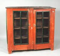 Primitive Blue Over Red Painted Cupboard - Jun 09, 2013 | Schwenke ...